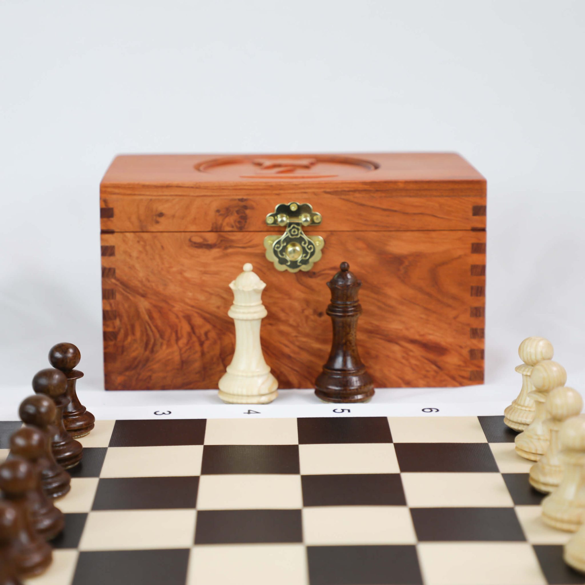 Bộ Cờ Vua Gỗ Mun & Thích Đế Nỉ - Bàn Cờ, Hộp Đựng Da - Luxury Wooden ...